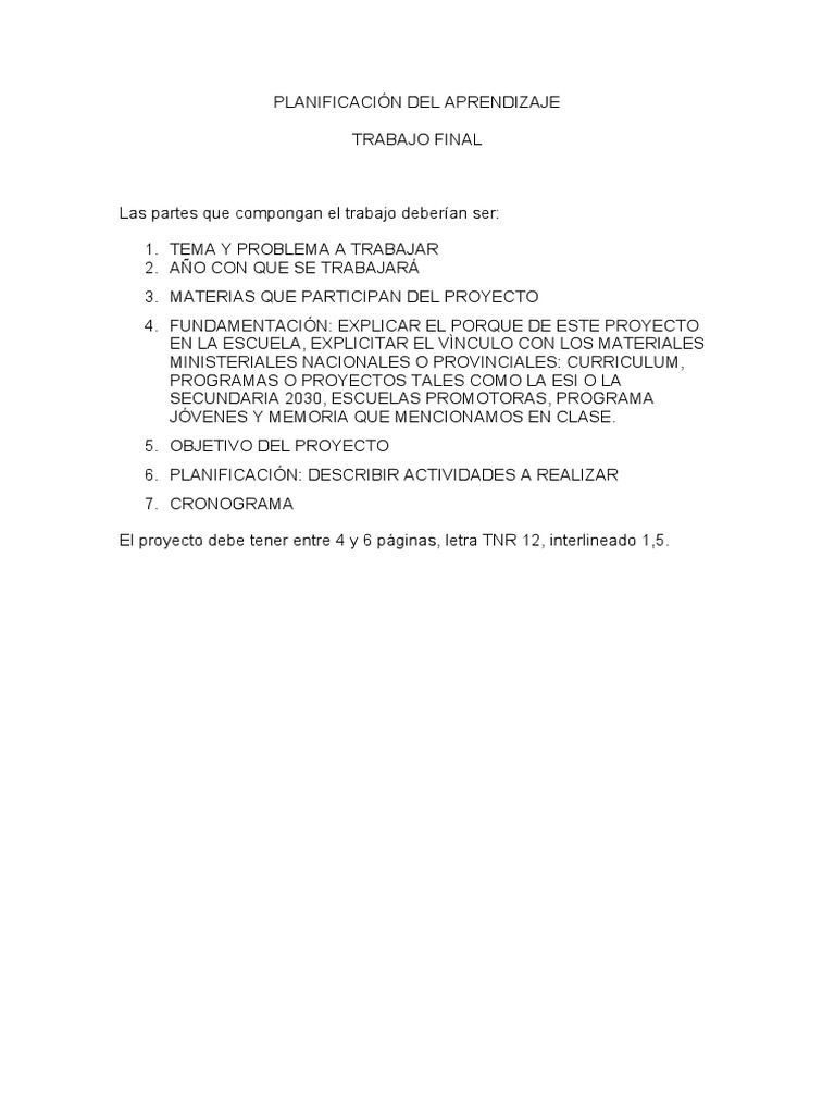 Estructura Del Trabajo Final Integrador | PDF