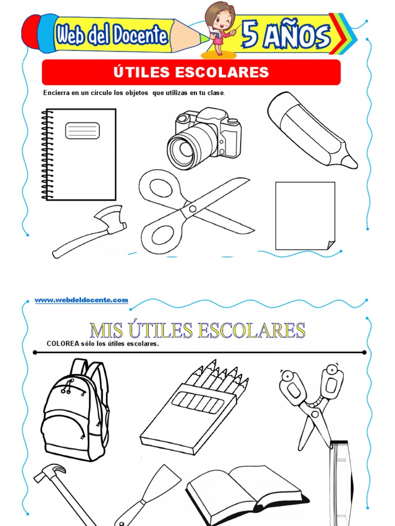 Útiles Escolares para Niños de 5 Años | PDF