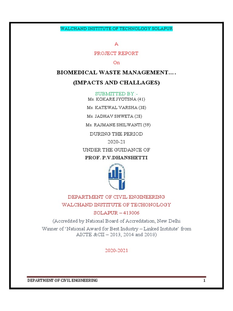 Certificate 1 Biomedical Waste Management PVD | PDF | Economic Sectors ...