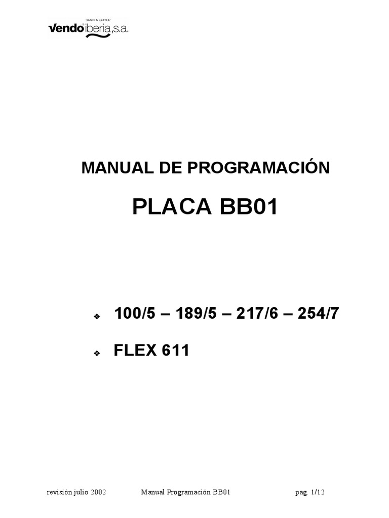 Placa Bb01: Manual de Programación | PDF | Ingeniería Informática | Tecnología de pantalla