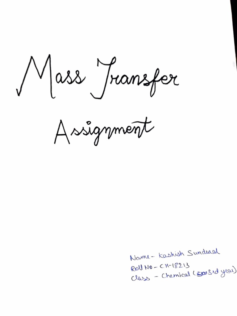 Mass Transfer Assignment | PDF