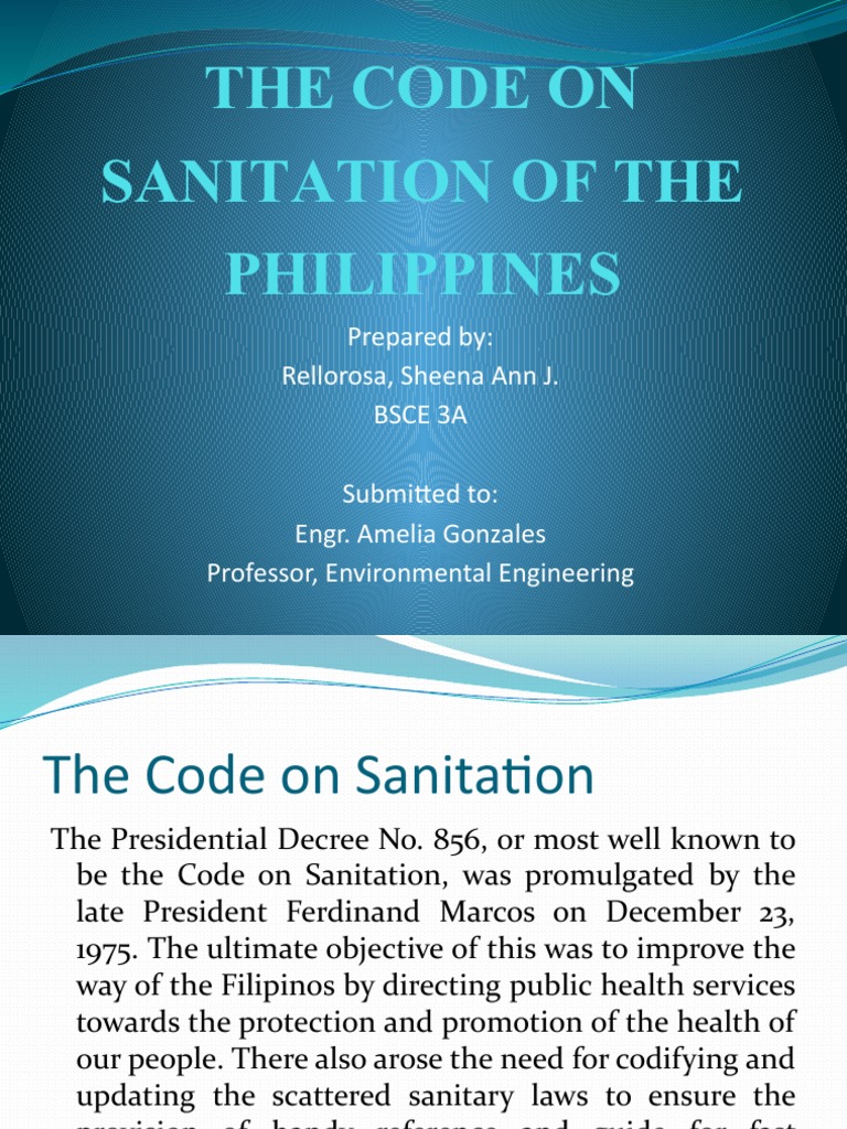 The Code On Sanitation of The Philippines | PDF | Sewage Treatment ...