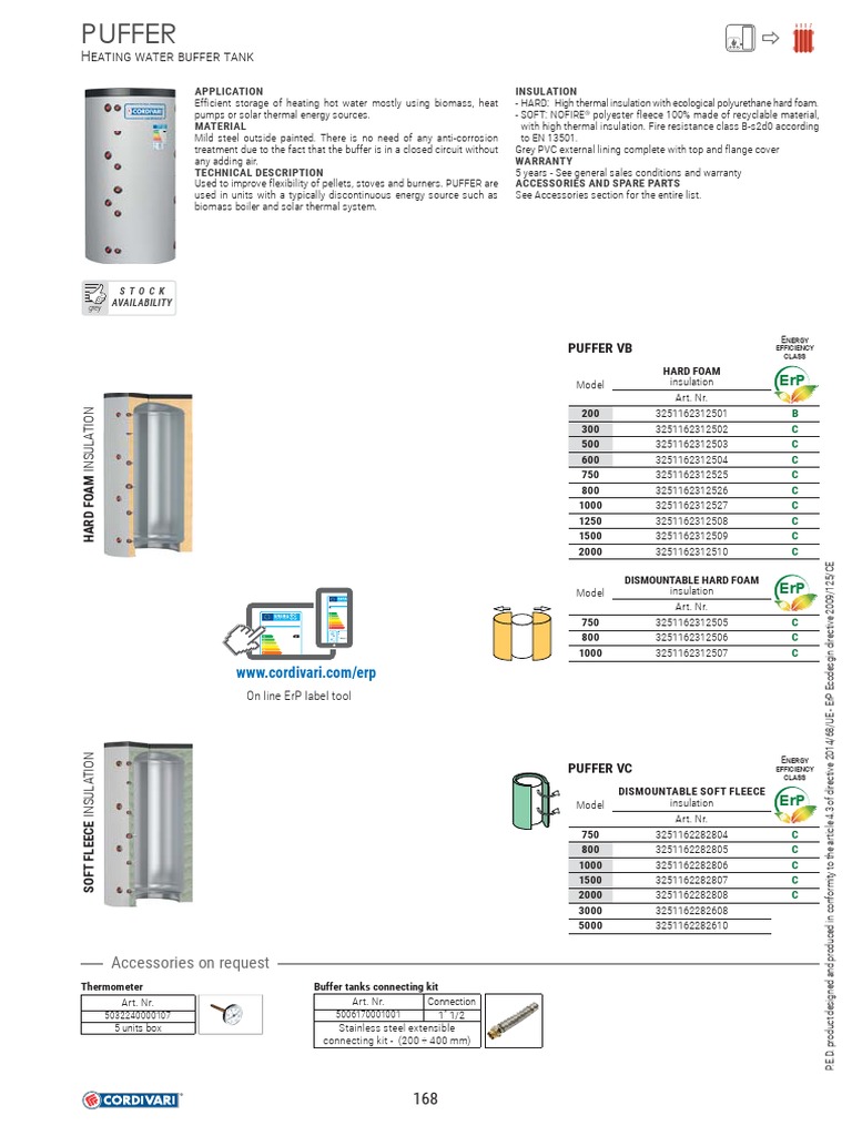 Heating Water Buffer Tank: Application Material Insulation | PDF ...