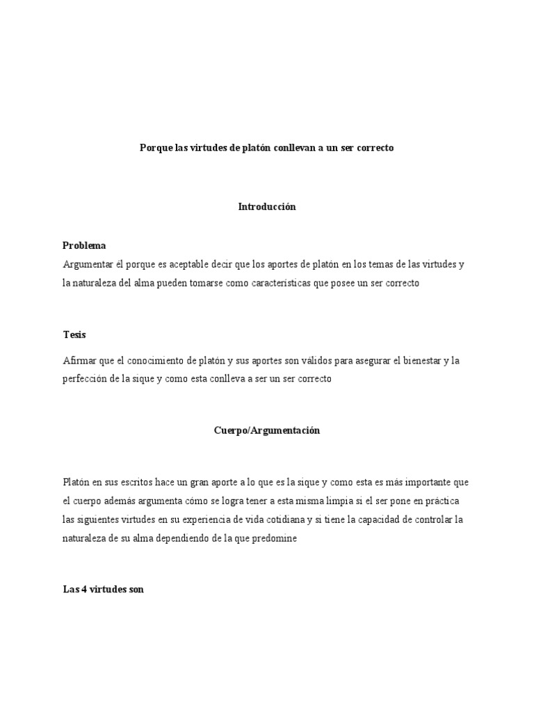 Las Virtudes Del Ser Correcto | PDF | Platón | Alma
