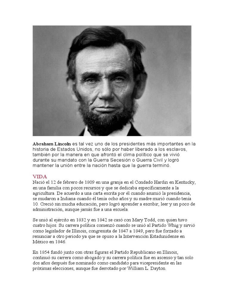 Abraham Lincoln | PDF | Abraham Lincoln | Guerra civil americana