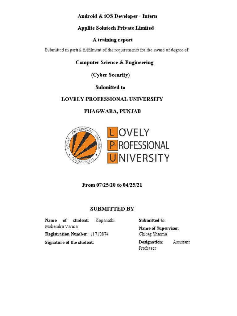 Android & iOS Developer - Intern Applite Solutech Private Limited A ...