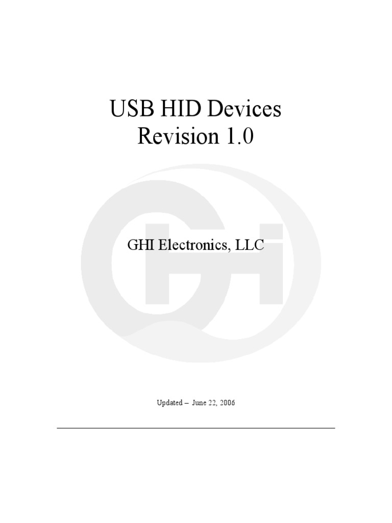 USB HID Devices Revision 1.0: GHI Electronics, LLC | Download Free PDF ...