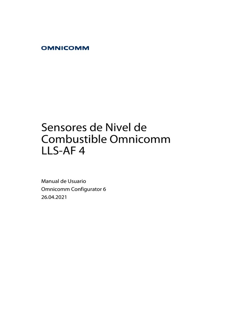 Omnicomm Lls Af 4 Manual Es | PDF | Calibración | Sensor