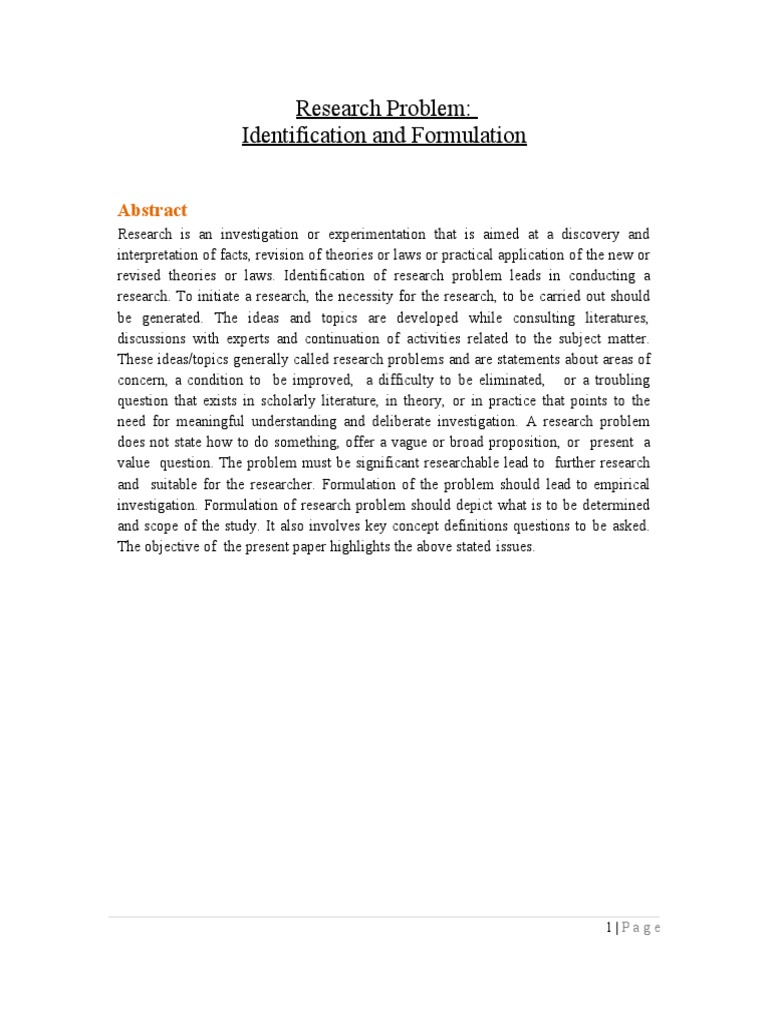 Research Problem Identification and Form | PDF | Theory | Knowledge