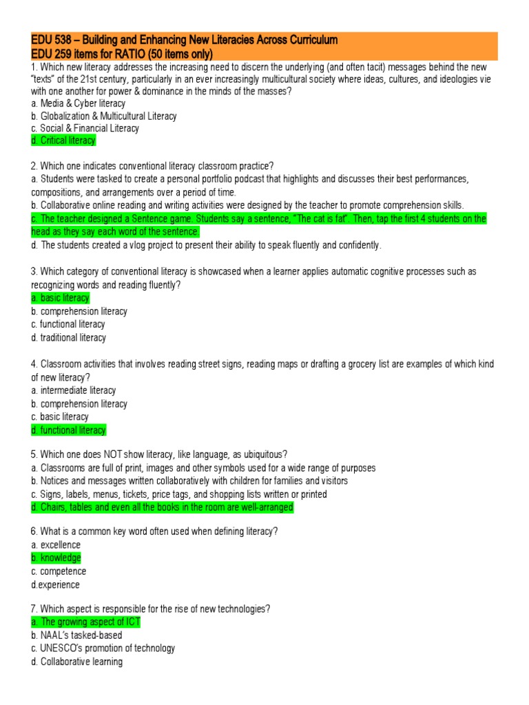 Building New Literacies Across the Curriculum: An Examination of ...