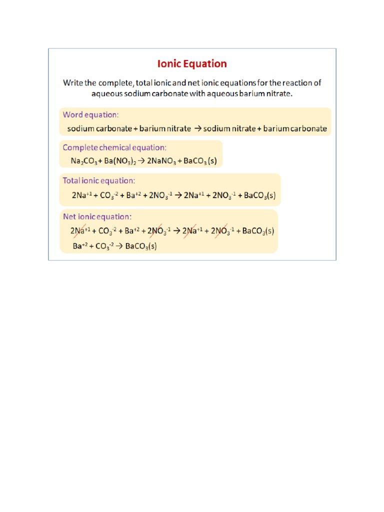 Ionic Equations | PDF