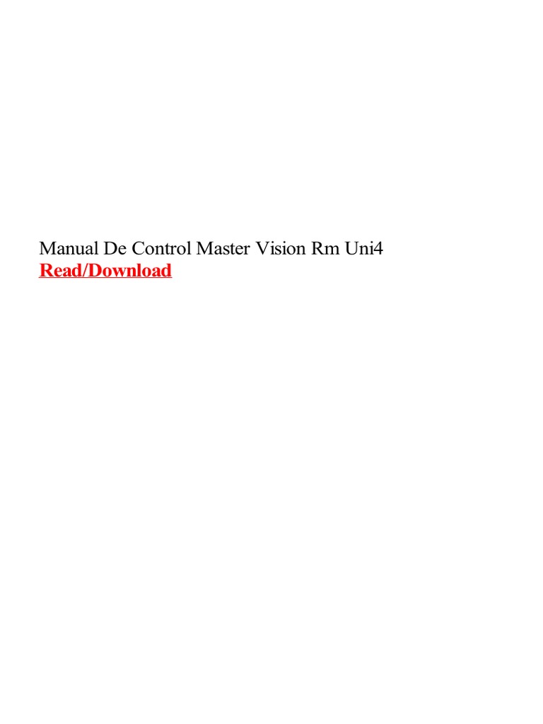 Manual de Control Master Vision RM Uni4 Compress | PDF