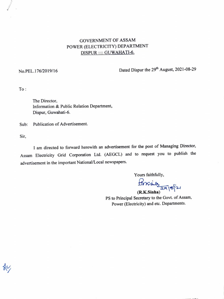 Managing Director Post at AEGCL | PDF | Master Of Business ...