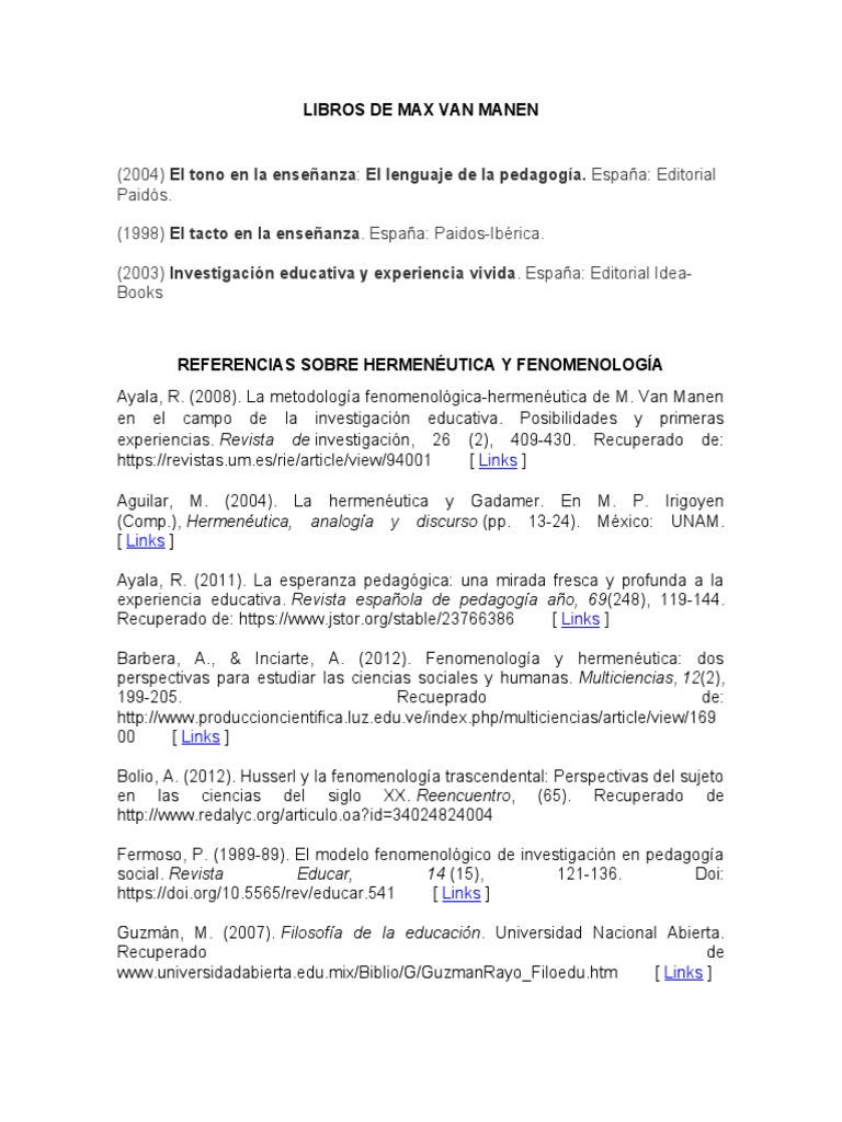 Libros de Max Van Manen | PDF | Edmund Husserl | Hermenéutica