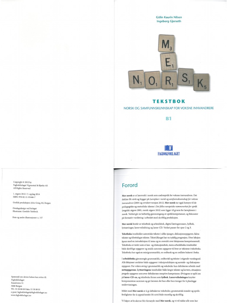 Mer Norsk Tekstbok B1 | PDF