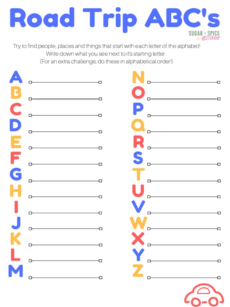 Road Trip ABCs | PDF