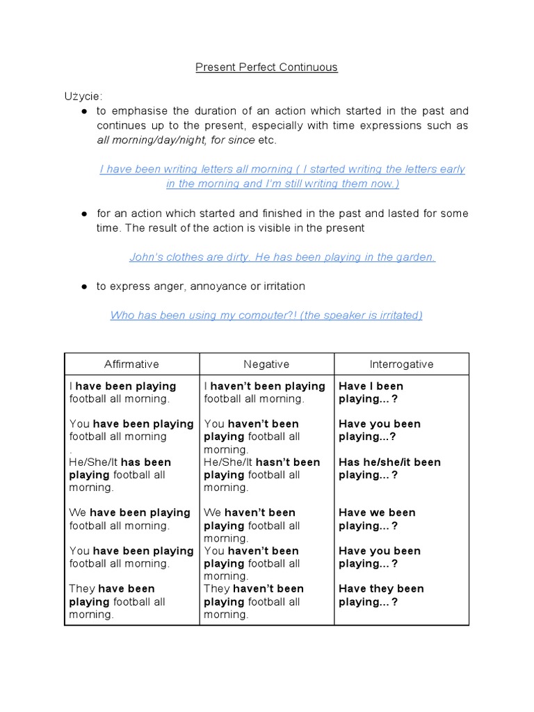 Present Perfect Continuous | PDF
