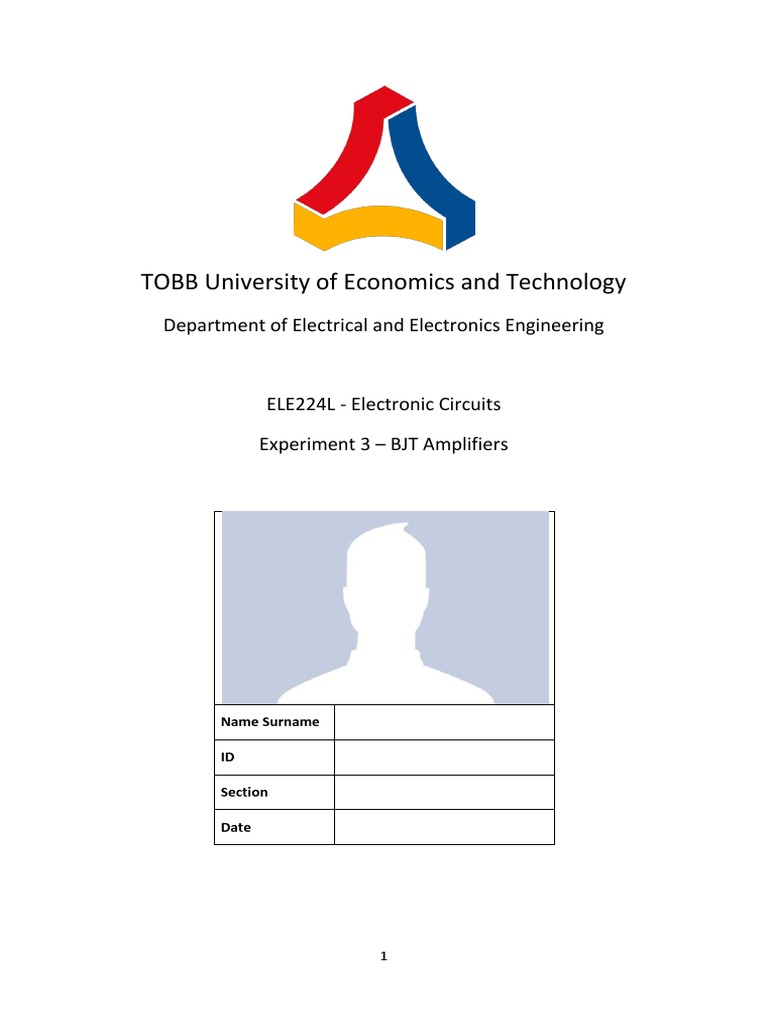 Preliminary3 - TOBB ETÜ - EE224 | PDF | Amplifier | Electrical Network
