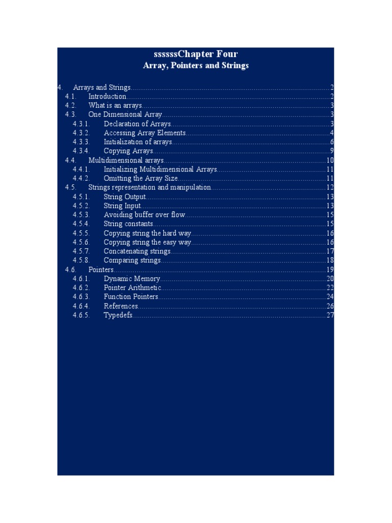 Arrays And Strings Chapter Pdf Pointer Computer Programming Array Data Structure 6900