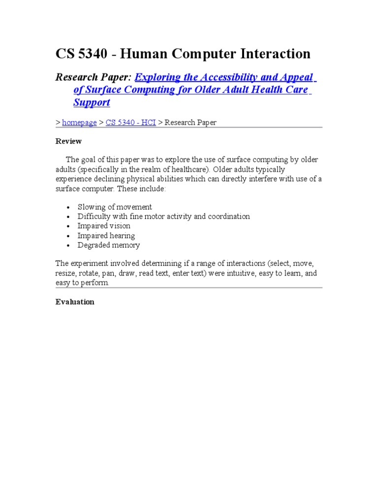 CS 5340 - Human Computer Interaction | PDF | Human–Computer Interaction | Infrared