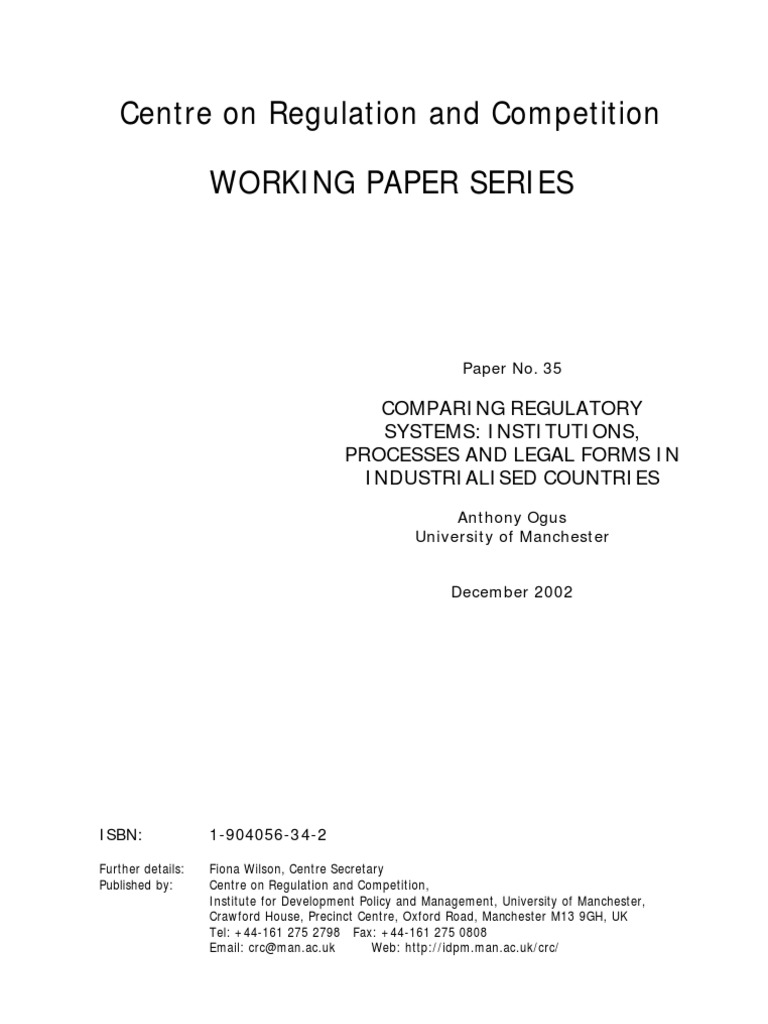 Comparing Regulatory Systems - Anthony Ogus | PDF | Monopoly ...