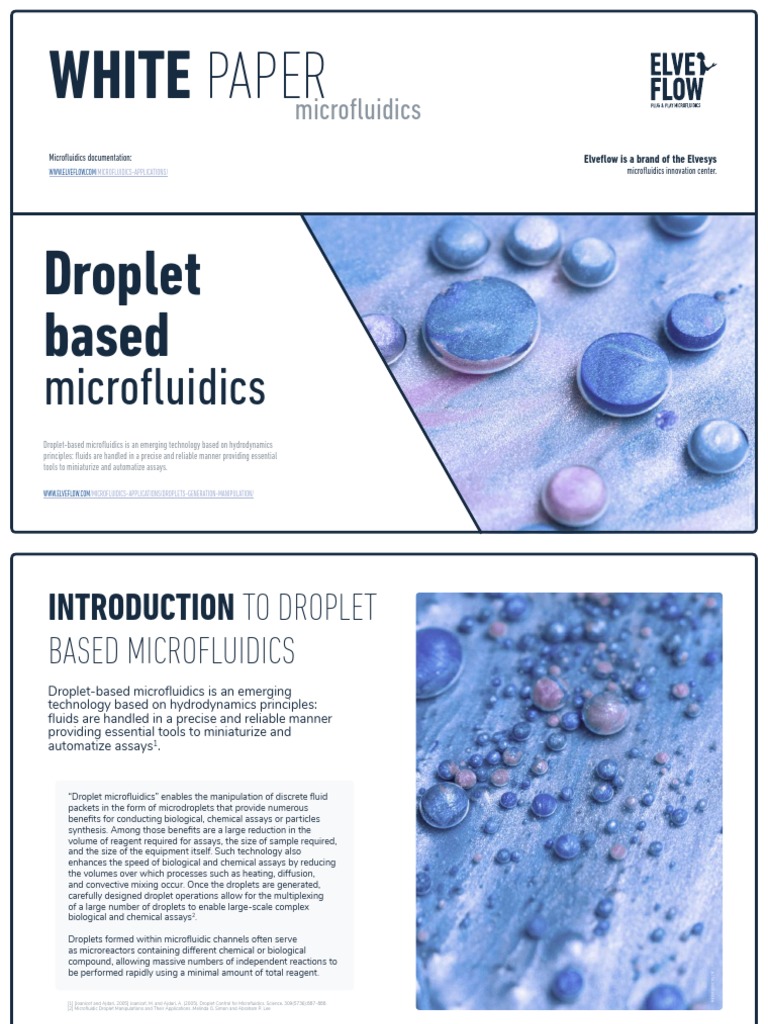 White Paper Droplet Based Microfluidics Elveflow Microfluidics | PDF | Microfluidics | Reynolds ...