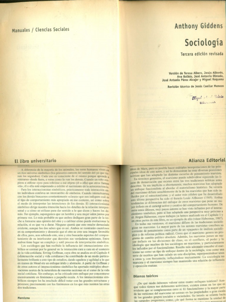 Sociología (Anthony Giddens) | PDF