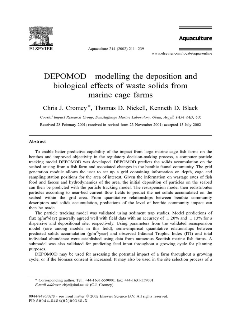 Cromey2002 Depomod | Download Free PDF | Deposition (Geology ...