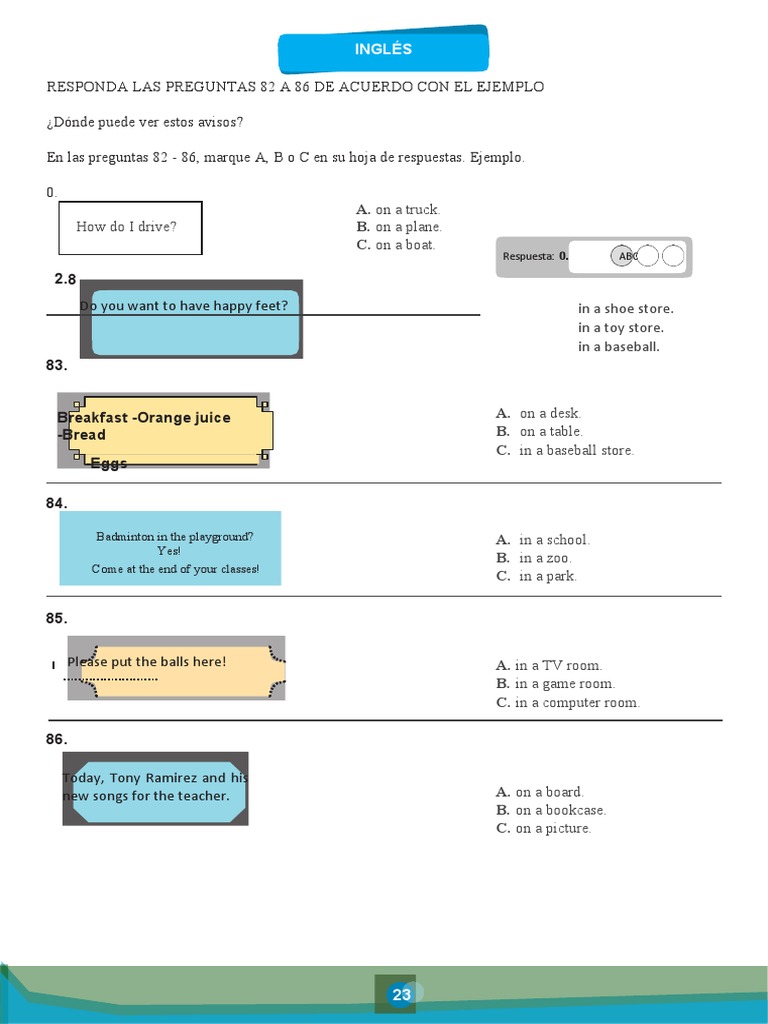 Prueba Saber 11º Ingles | PDF