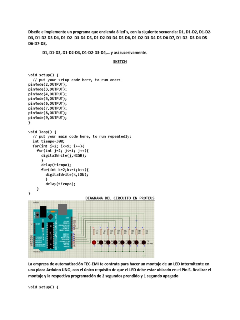 Ejercicios Arduino | PDF