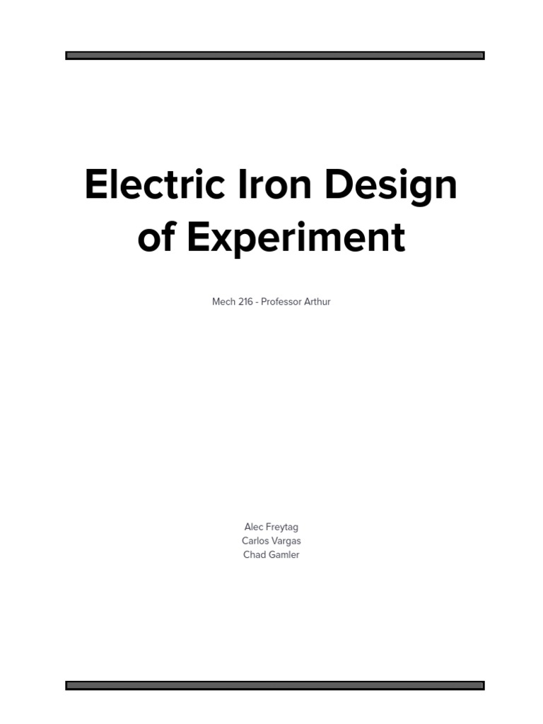 Electric Iron Doe - Final Report | PDF | Thermocouple | Calorimetry