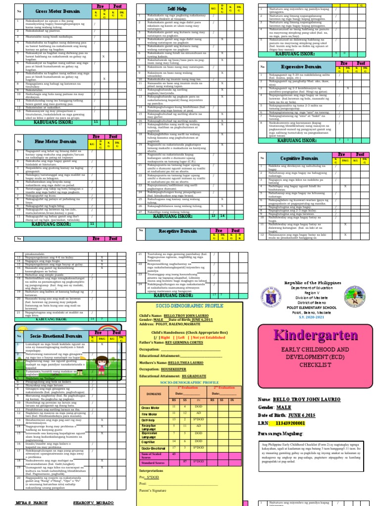ECCD Yang Checklist For Pandemic | PDF