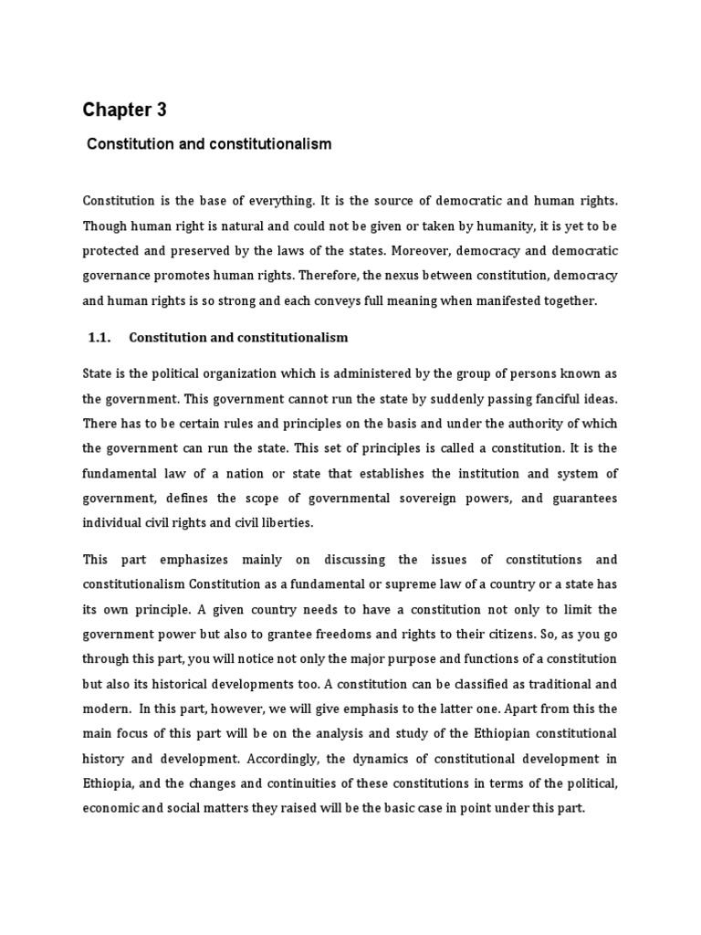 Chapter 3 Constitution And Constitutionalism Pdf Constitution