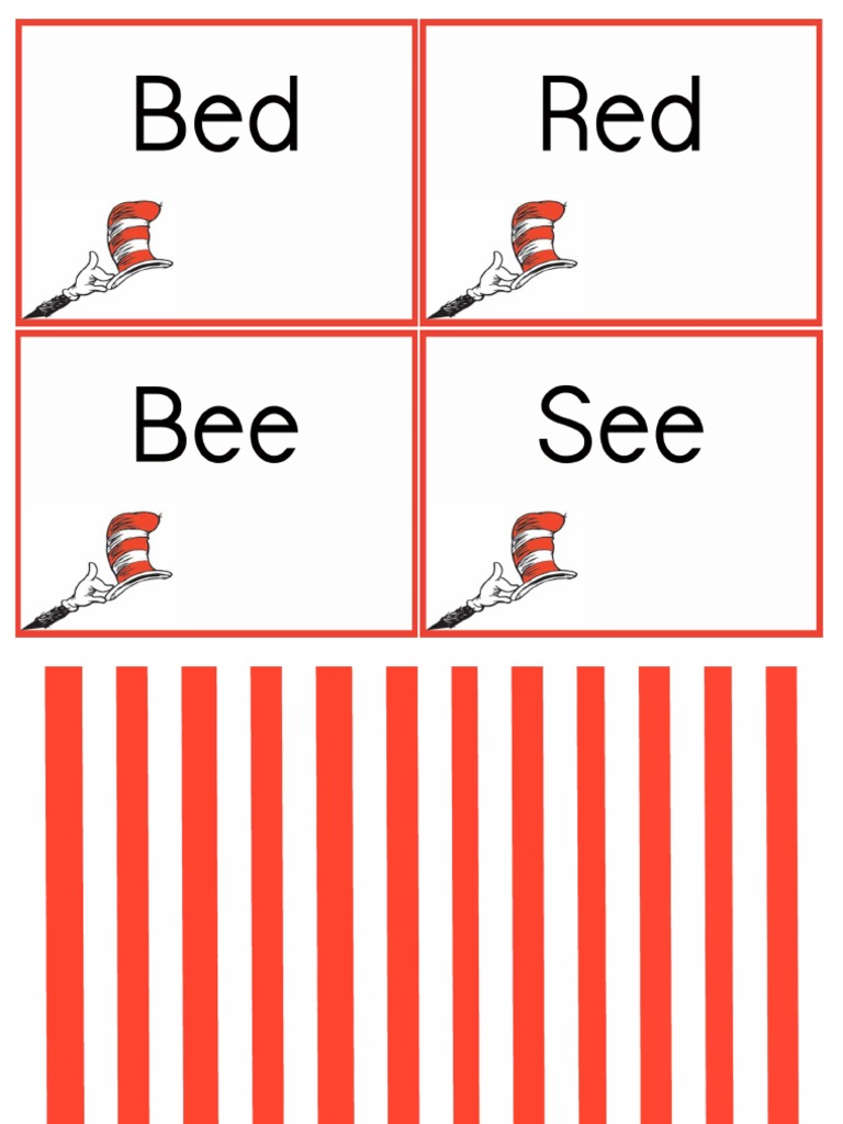 DR Suess Rhyming Words Flash Cards | PDF