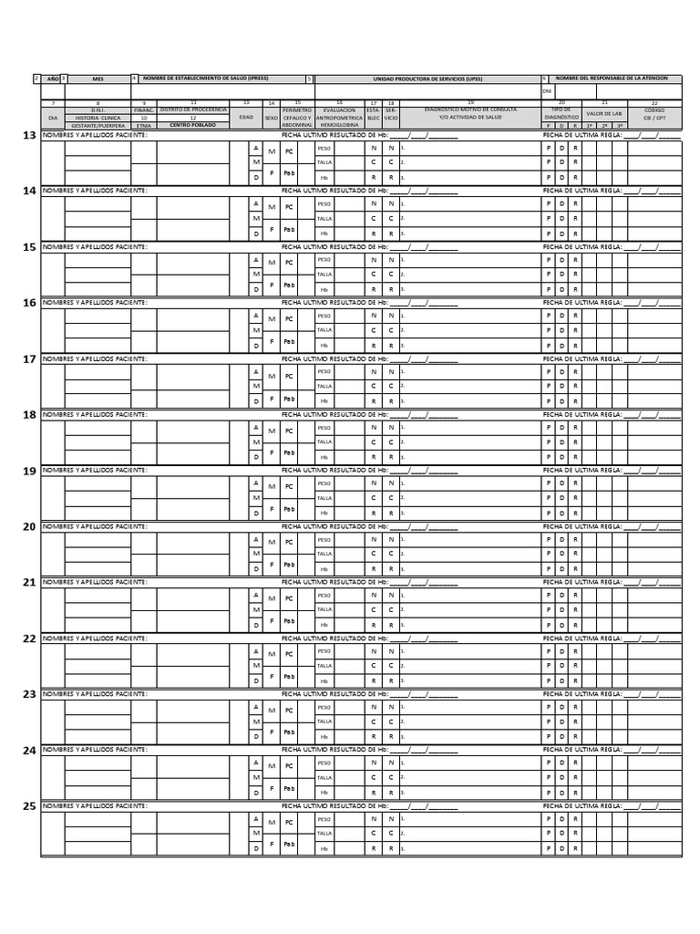 Formato His Completo | Descargar gratis PDF | Ciencias de la Salud ...