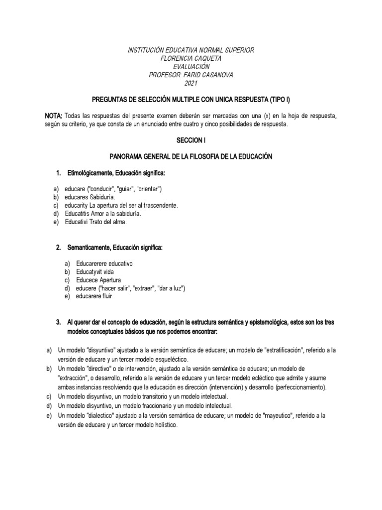 Pruebas Tipo Icfes Filosofia | PDF | Sócrates | Conocimiento Pruebas Tipo Icfes Filosofia | PDF | Sócrates | Conocimiento