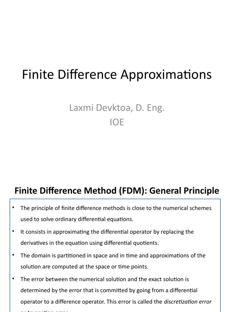 Finite Difference Approximations | PDF | Finite Difference | Mathematical Relations
