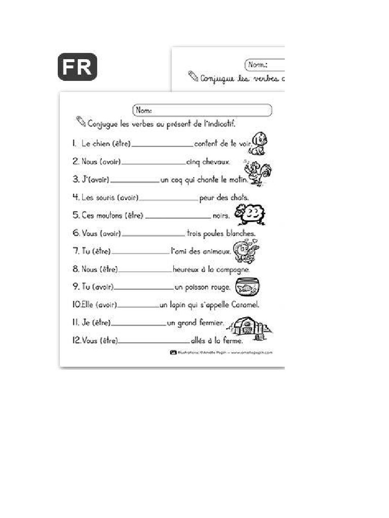 GRAMMAIRE - ÊTRE Et AVOIR - Au Présent de L'indicatif - Exercise.02 | PDF