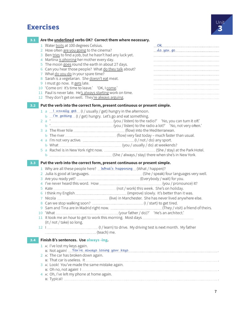 Presente Simple - Presente Continuo | PDF | Linguistics | Human Communication