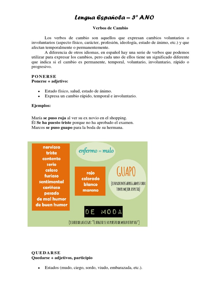 Verbos de Cambio | PDF