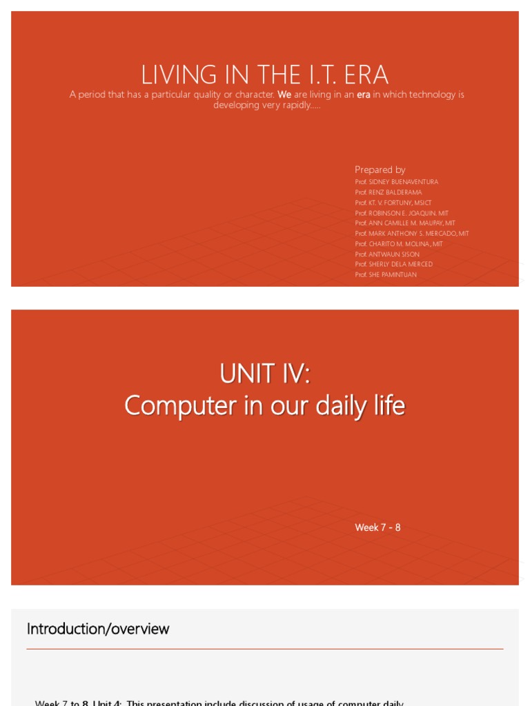Computer in Our Daily Life | PDF | Personal Computers | Laptop