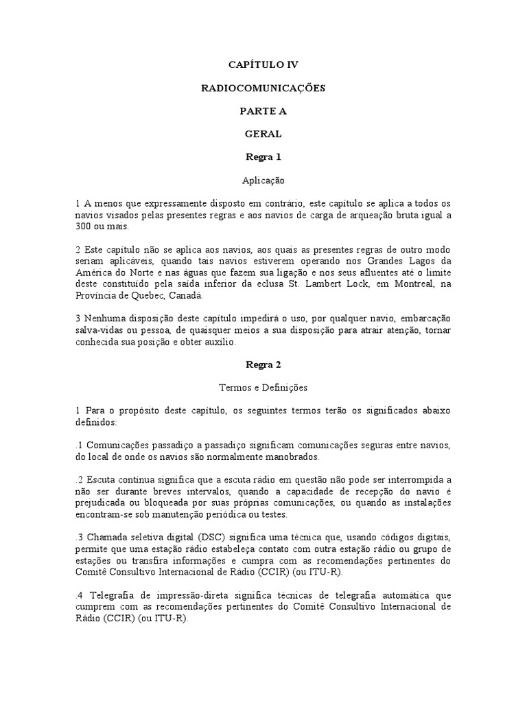 Capítulo Iv Solas 2010 | Download grátis PDF | Radiodifusão | Satélite