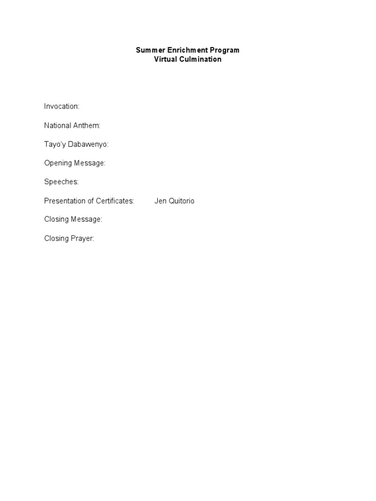 Summer Enrichment Program Highlights | PDF