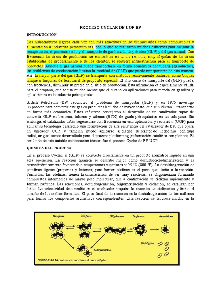 Proceso Bp-Uop Cyclar | PDF | Catálisis | Gas de petróleo licuado