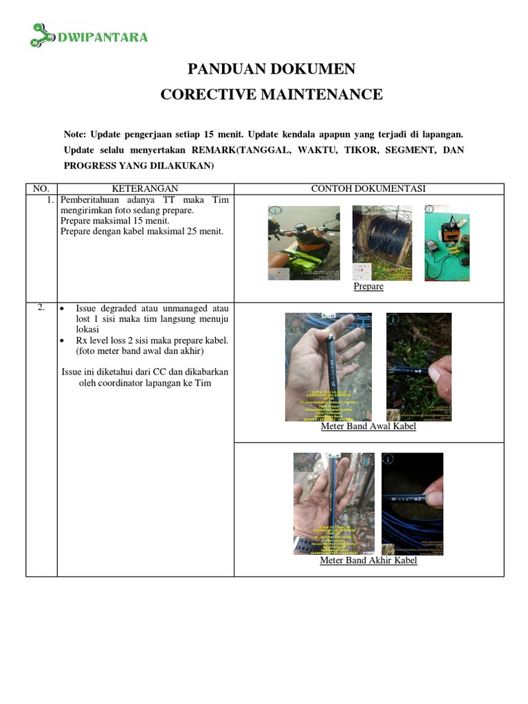 Dokumen Corective Maintenance | PDF