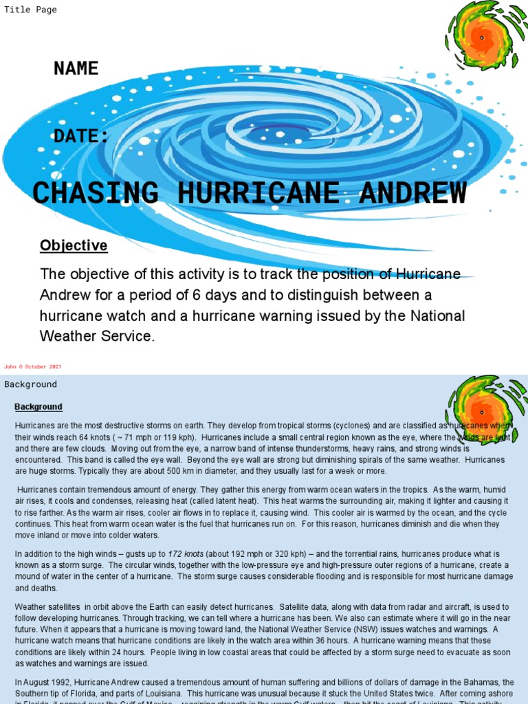 Chasing Hurricane Andrew | PDF | Tropical Cyclones | Eye (Cyclone)