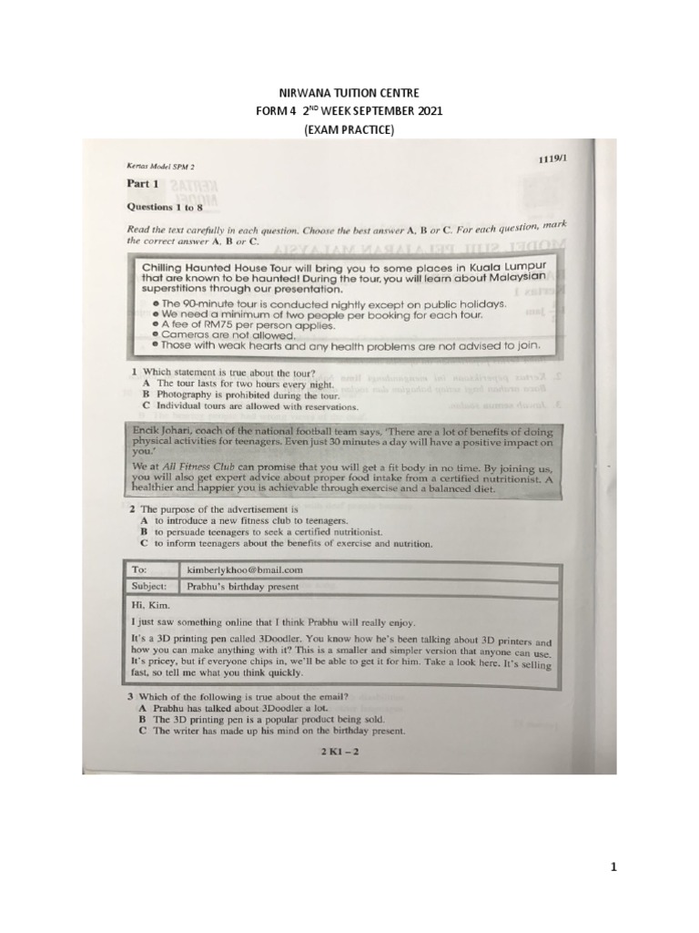 Form 4 2nd Week September 2021 | PDF