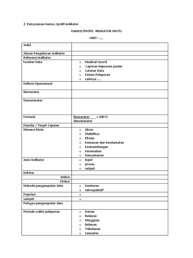 Profil Indikator Mutu Unit | PDF | Komputer
