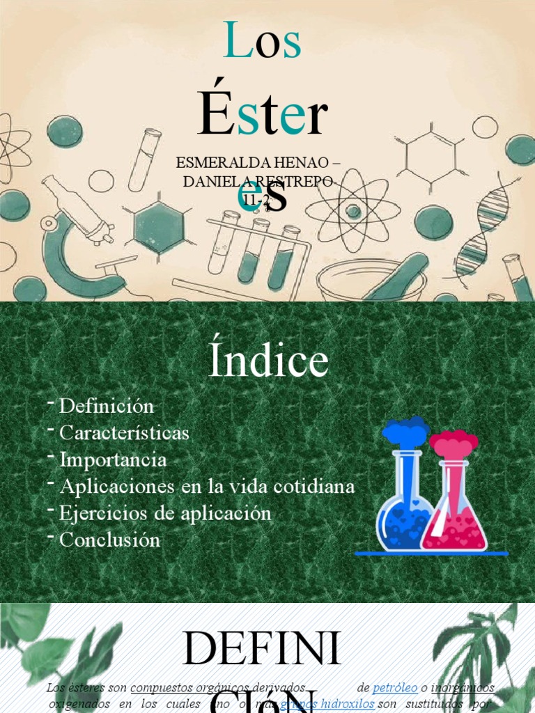 Los Esteres | PDF | Ester | Compuestos orgánicos