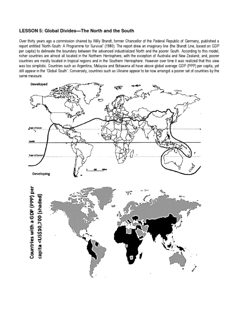 LESSON 5: Global Divides - The North and The South | PDF | Poverty ...
